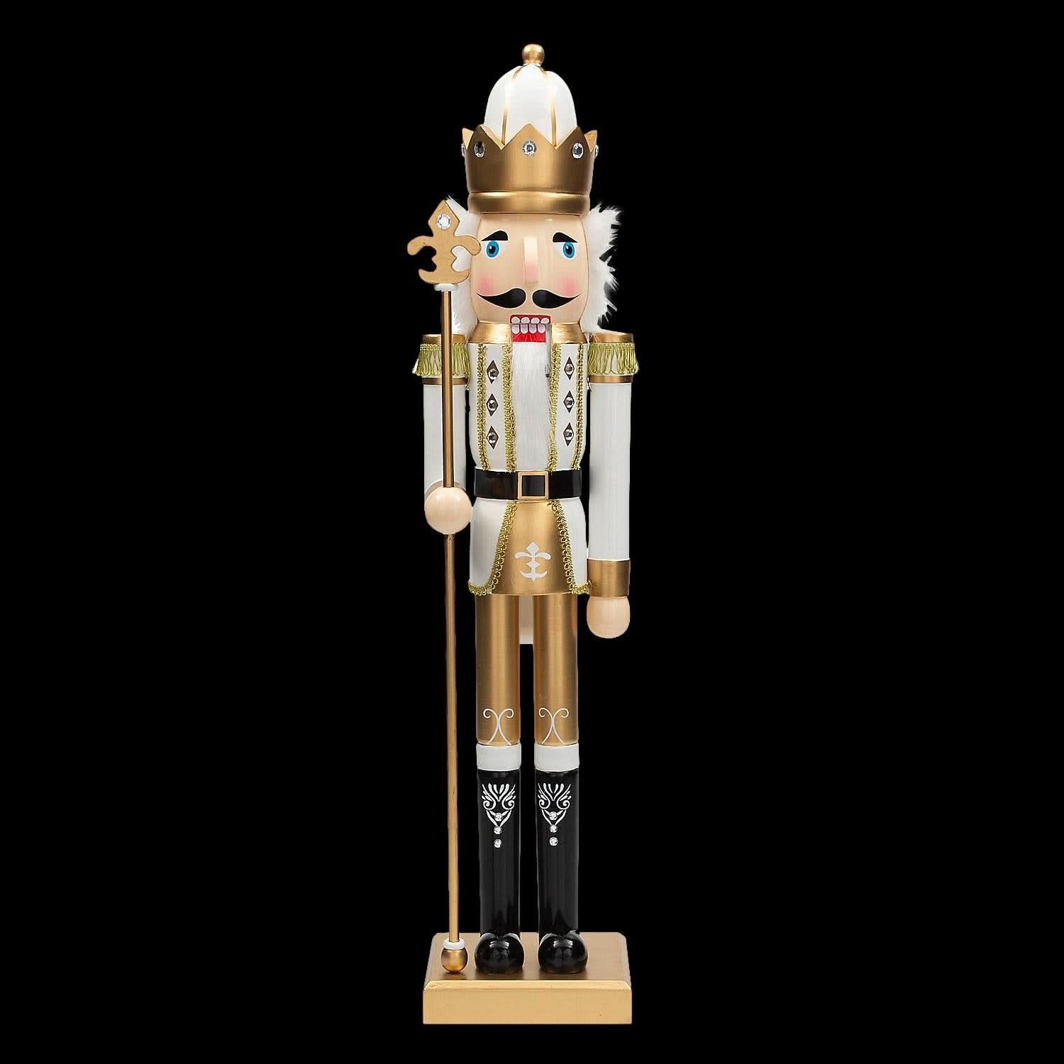 3 Ft. Large Classic Gold Wood Holiday Nutcracker with Scepter – The ...