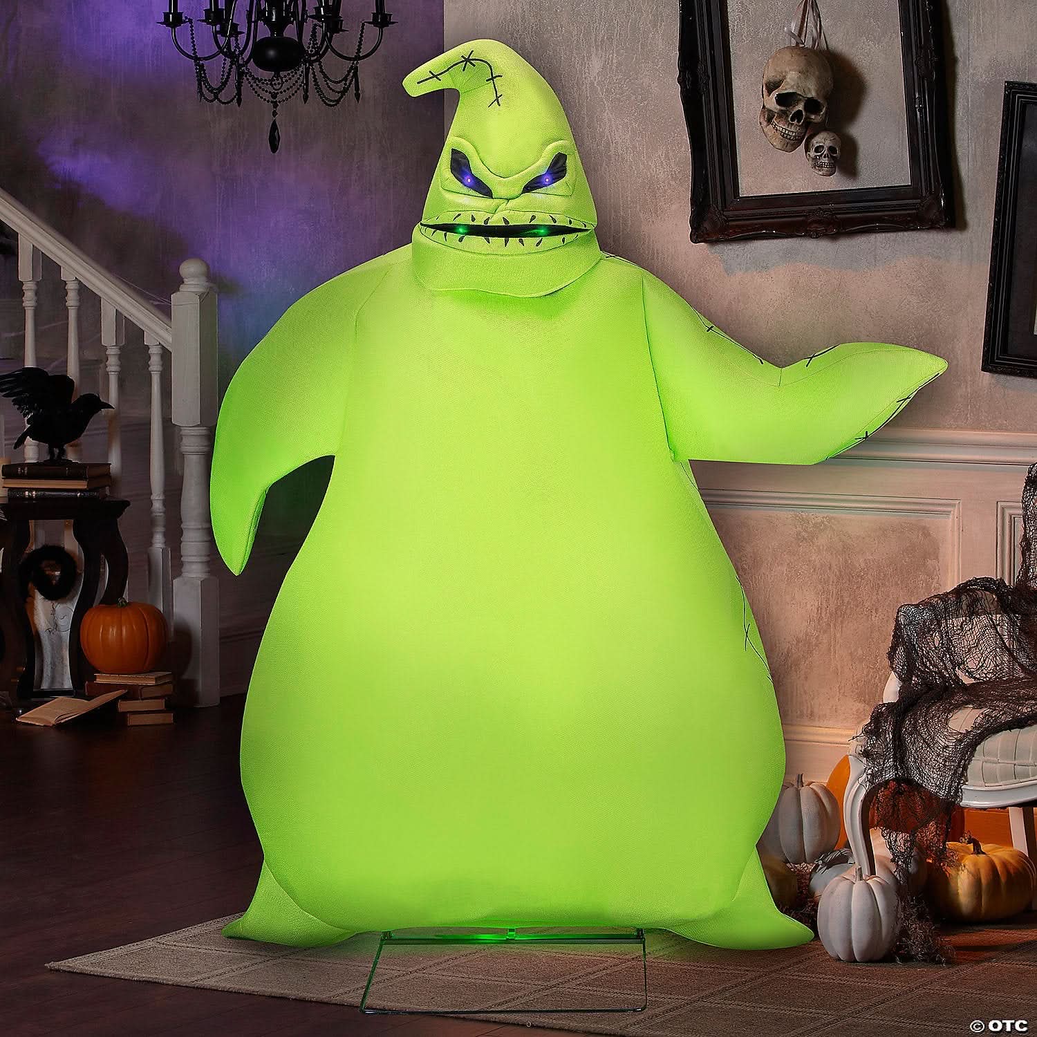 6 Ft. Nightmare Before Christmas Green Oogie Boogie Animated Halloween ...