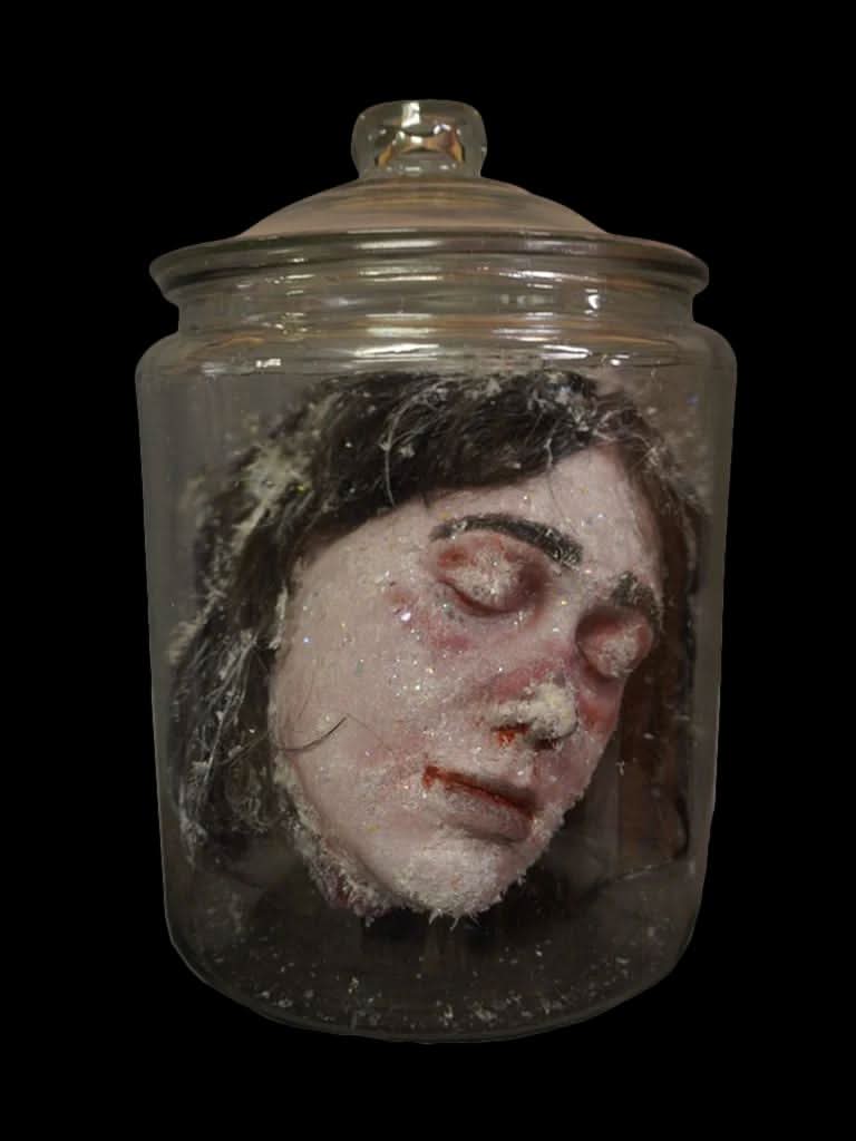 Frozen Jessica Head in Jar Halloween Prop – The Horror Dome