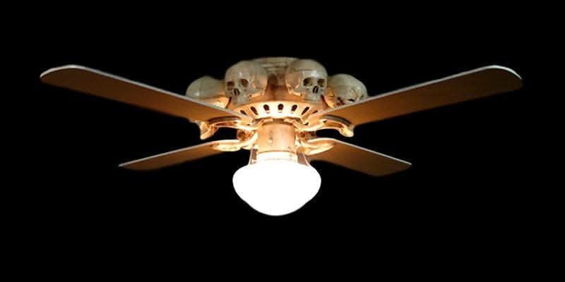 "Ceiling Fan with 8 Small Skulls and Light" Haunted House Lighting ...