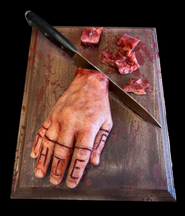 "Cutting Board with Magnetic Fingers" Human Body Part Halloween Prop ...