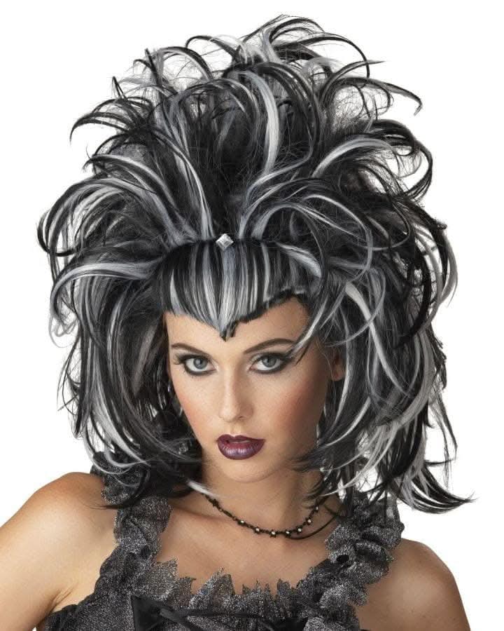 "Evil Sorceress - Black and White" Halloween Wig – The Horror Dome