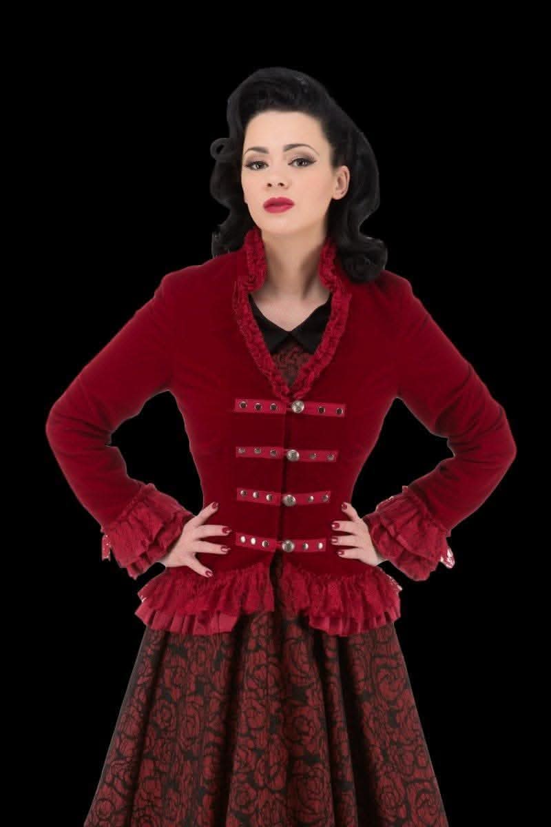 "Gothic Vampiress Jacket in Red Velvet" HD Hollywood Costume – The ...
