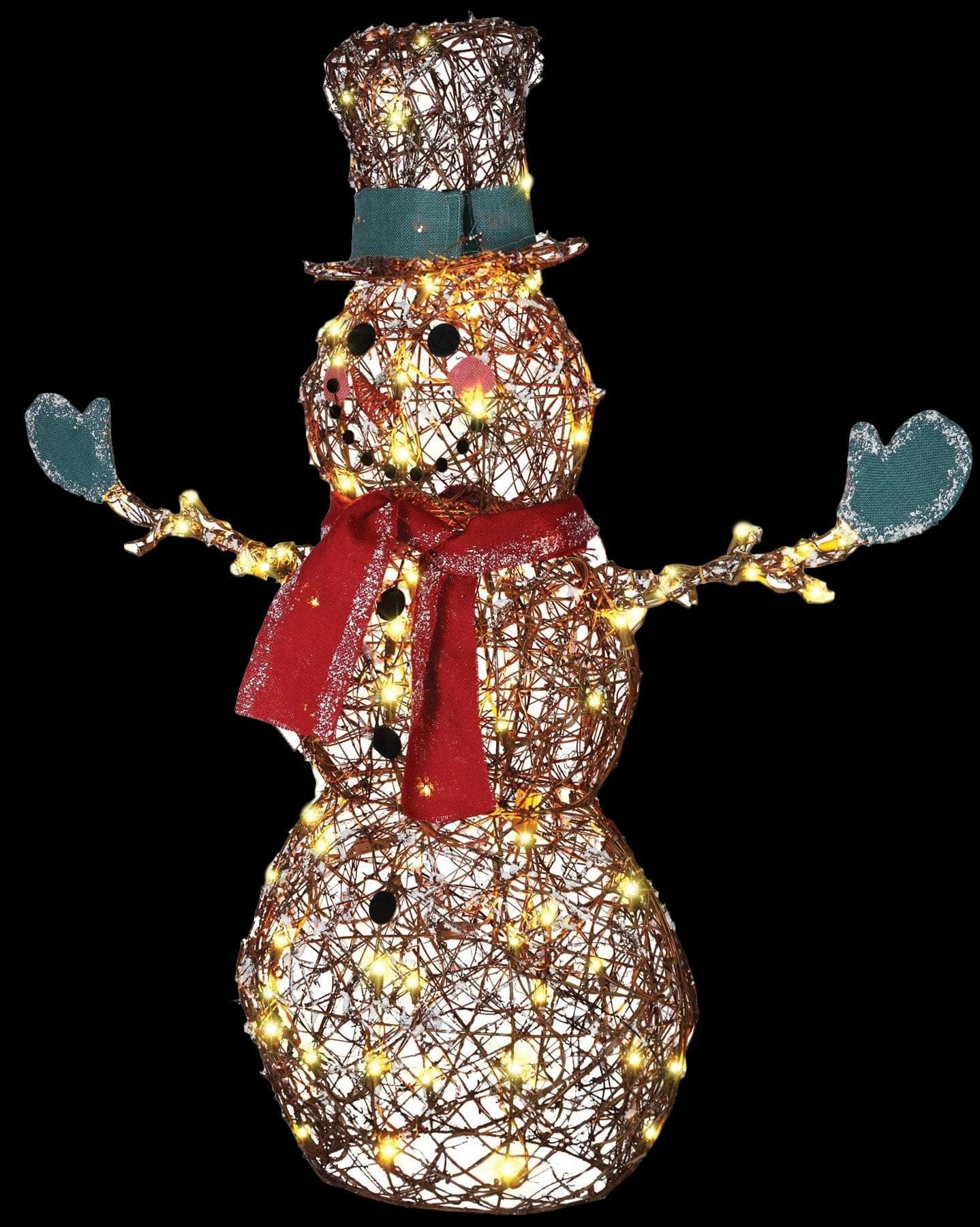 "Starry Night Grapevine Snowman" Light Up Christmas Decoration – The ...